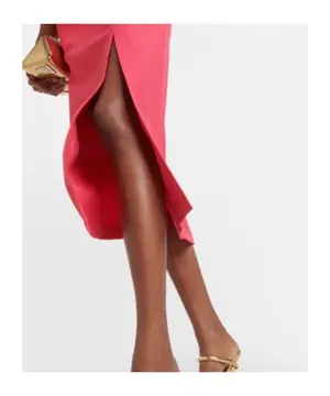SAFIYAA LONDON Opal Off-shoulder Crepe Midi Dress