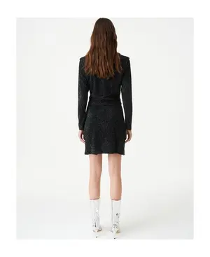 IRO PARIS Upwood Long-sleeved Crossover Collar Dress