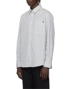 Burberry Logo Embroidered Striped Shirt