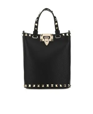 Valentino Garavani Rockstud Logo Printed Tote Bag