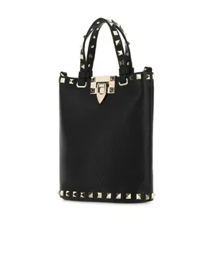 Valentino Garavani Rockstud Logo Printed Tote Bag