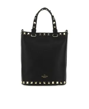 Valentino Garavani Rockstud Logo Printed Tote Bag