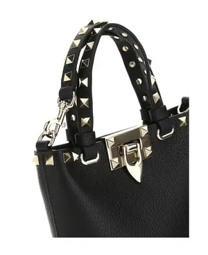 Valentino Garavani Rockstud Logo Printed Tote Bag