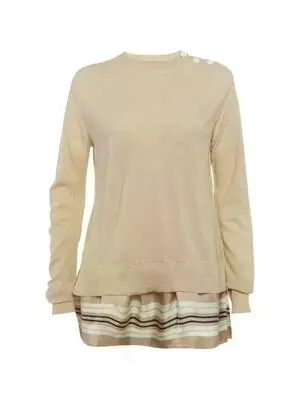 LOUIS VUITTON Layered Hem Crew Neck Sweater - Neutrals