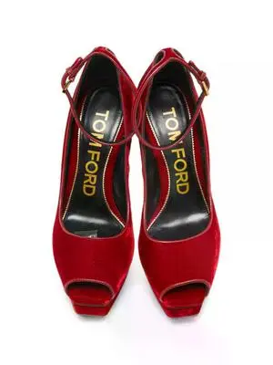 TOM FORD Velvet Peep-toe Pumps