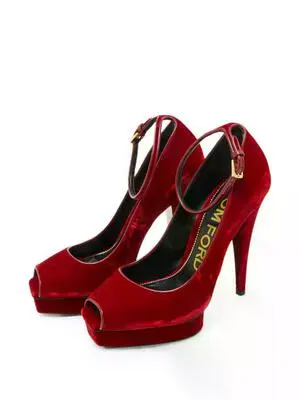 TOM FORD Velvet Peep-toe Pumps