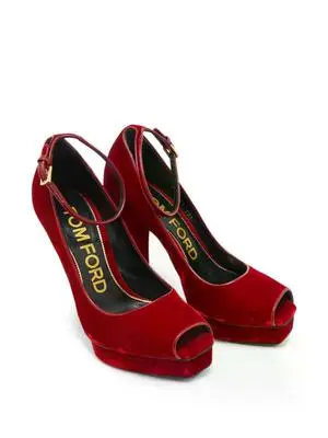 TOM FORD Velvet Peep-toe Pumps