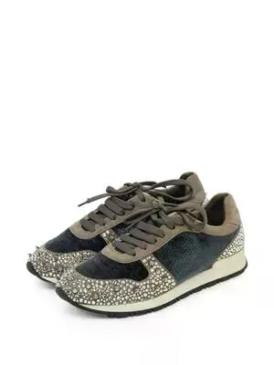 Philipp Plein Crystal-embellished Lace-up Sneakers - Neutrals