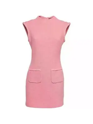 Maje Sleeveless Tweed Mini Dress With Braided Trim