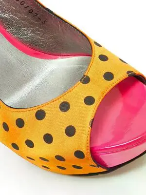 GINA Polka-dot Satin Heeled Sandals