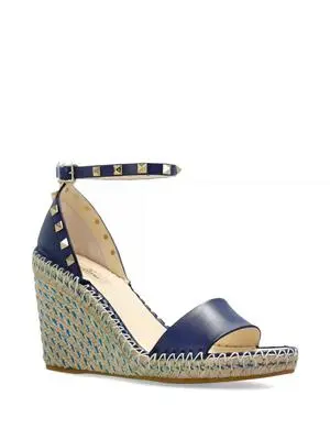 Valentino Garavani Rockstud Leather Wedge Sandals