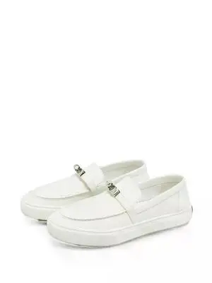 Hermès Game Leather Slip-on Sneakers - White