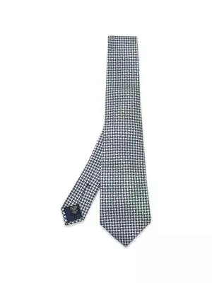 Ermenegildo Zegna Geometric Pattern Neck Tie - Blue