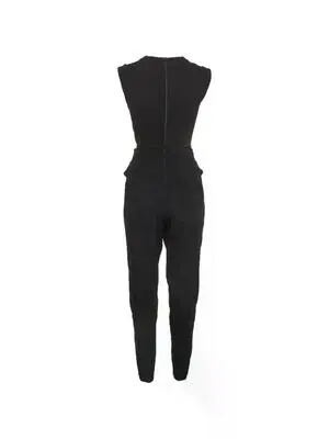 Alexander McQueen Cape Sleeve Crepe Jumpsuit