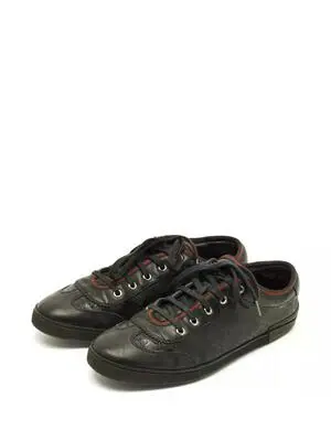 Gucci Gg Embossed Web Detail Lace Up Sneakers