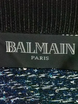 Balmain Open-front Sequined Tweed Jacket