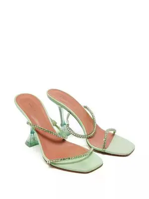 Amina Muaddi Gilda Glass Crystal-embellished Heeled Sandals - Green