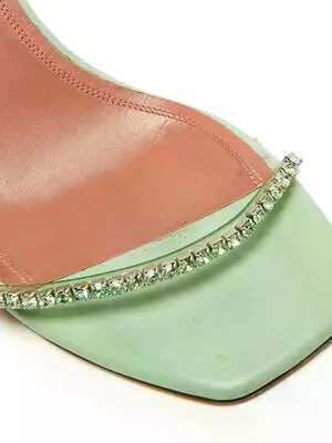 Amina Muaddi Gilda Glass Crystal-embellished Heeled Sandals - Green