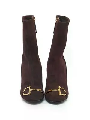 Gucci Horsebit Suede Ankle Boots