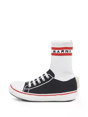 Marni Logo-print Sock-style Sneakers - Black
