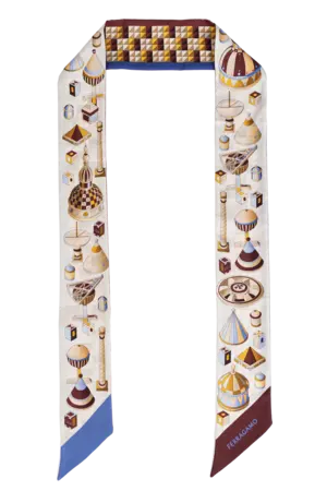 FERRAGAMO Silk Scarf With Print