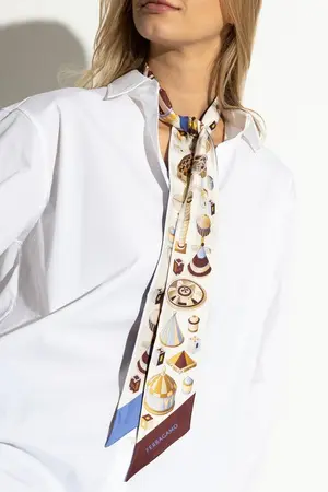 FERRAGAMO Silk Scarf With Print