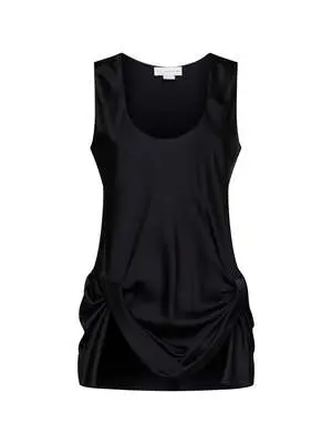 Stella McCartney Black Satin Draped Top - Multicolor