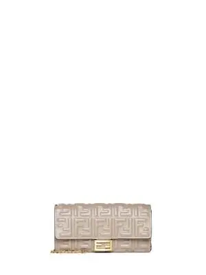 Fendi Taupe Nappa Leather Wallet - Multicolor