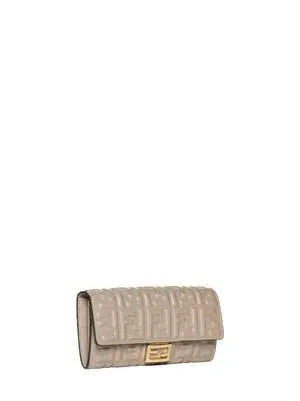 Fendi Taupe Nappa Leather Wallet