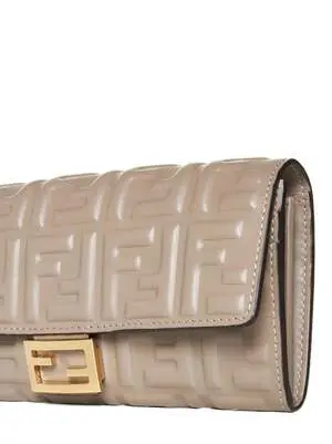 Fendi Taupe Nappa Leather Wallet