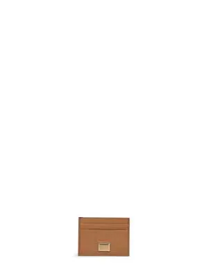 Dolce & Gabbana Caramel Dauphine Calf Leather Card Holder - Multicolor