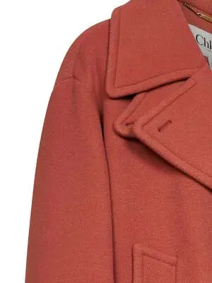 Chloé Double-breasted Wool Blend Short Coat - Multicolor