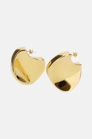 Bottega Veneta Sterling Silver 18k Gold Finish Hoop Earrings - Multicolor