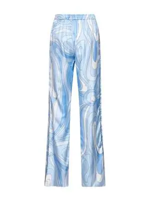 Emilio Pucci Marmo-print Silk Twill Trousers