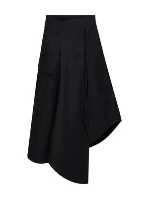Bottega Veneta Compact Cotton Canvas Asymmetric Skirt - Multicolor