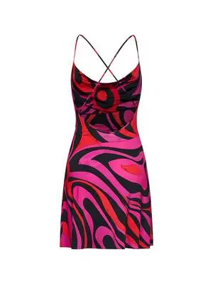 Emilio Pucci Marmo-print Jersey Satin Mini Dress - Multicolor