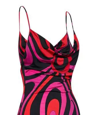 Emilio Pucci Marmo-print Jersey Satin Mini Dress - Multicolor
