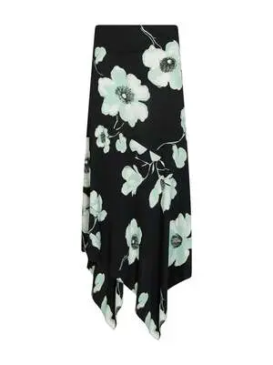 Alaïa Asymmetric Printed Midi Skirt - Multicolor