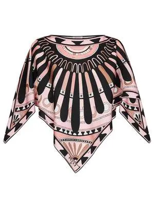 Emilio Pucci Nude Soleil-print Silk Twill Kaftan Top - Multicolor