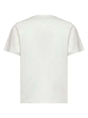Burberry Chalk White Cotton T-shirt With Knight Patch