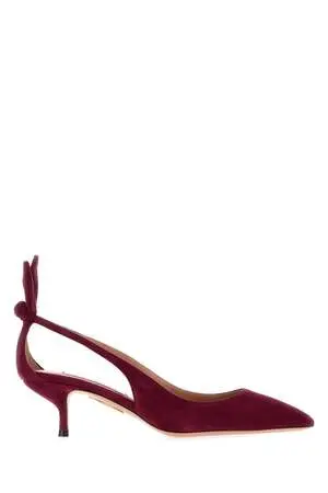 AQUAZZURA Bow Tie Pump 50 Suede And Nappa Leather - Purple