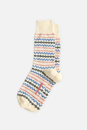 JW Anderson Fair Isle Patterned Mid-calf Socks - Multicolor