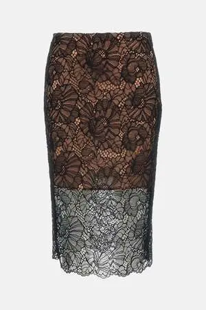 ROTATE BY BIRGER CHRISTENSEN Lace Midi Pencil Skirt - Multicolor