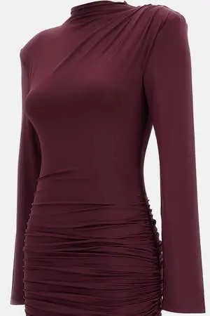 ROTATE BY BIRGER CHRISTENSEN Long Sleeve High Neck Drapey Mini Dress