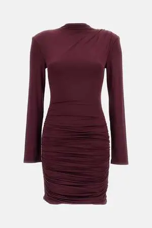 ROTATE BY BIRGER CHRISTENSEN ROTATE® Long Sleeve High Neck Drapey Mini Dress Multicolor