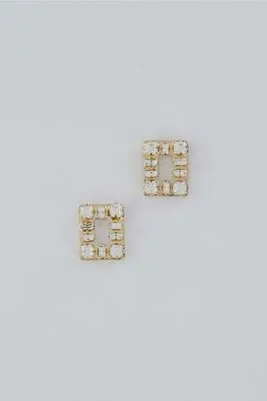 ROGER VIVIER Embellished Crystal Square Earrings