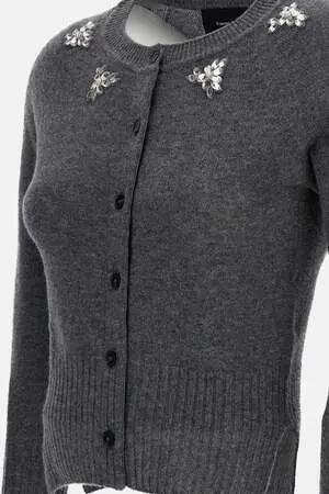 Simone Rocha Relaxed Cashmere Cardigan W/ Emb