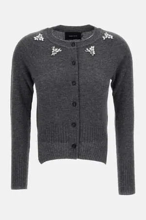Simone Rocha Relaxed Cashmere Cardigan With Crystal Embellishment - Multicolor