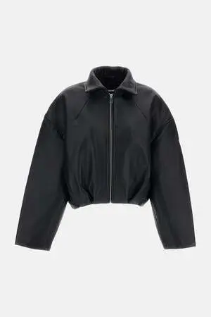 ROTATE BY BIRGER CHRISTENSEN Boxy Cropped Leather Jacket - Multicolor