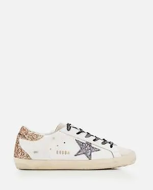 GOLDEN GOOSE Super Star Leather And Glitter Sneakers - Multicolor